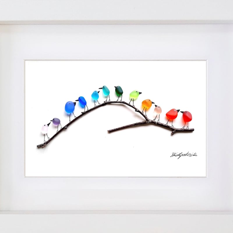 Sea Glass Rainbow Birds - Etsy