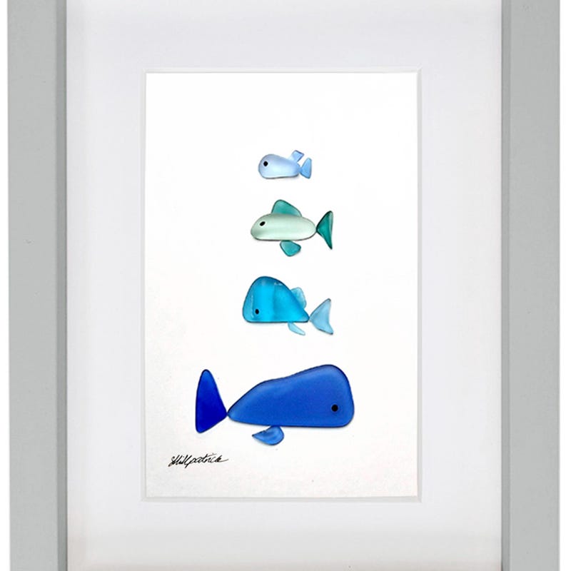 Fish Framed Sea Glass Art - Etsy