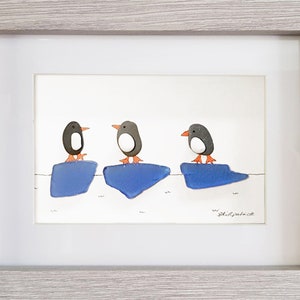 Pebble Penguins Pebble Art & Sea Glass Picture Penguin Art - Etsy