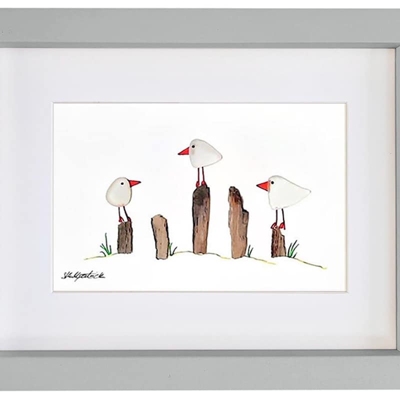 Sea Gulls Sea Glass Art - Etsy