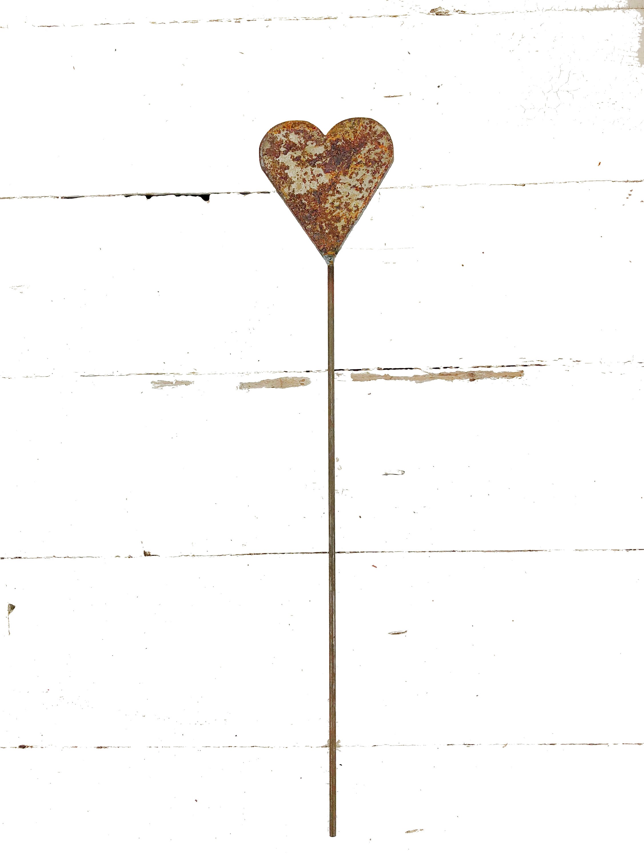 Heart Potted Plant Stake Garden Stake Metal Heart Unique - Etsy