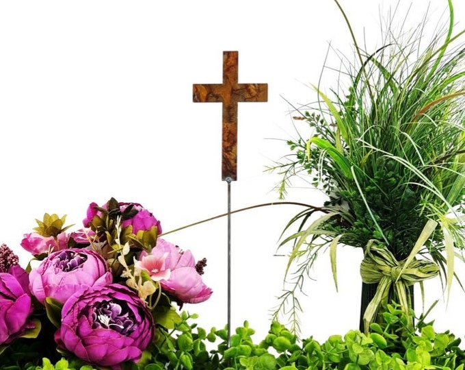 Cross, Rusted Cross Garden Stake, Cross Memorial Stake, Mothers Day ...