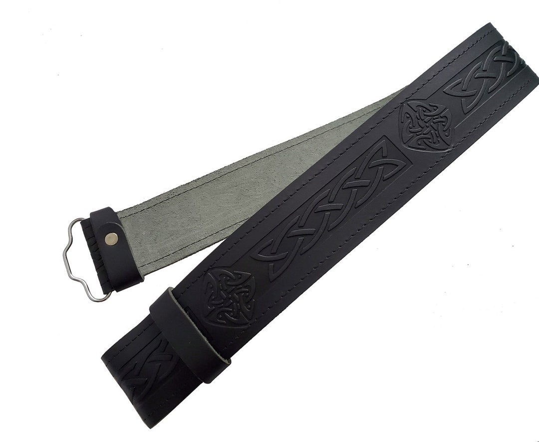 Leather Kilt Belt Scotland Kilt Belt Embossed Leather Belt - Etsy