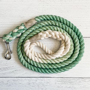 Forest Green Cotton Rope Dog Leash // Ombre Rope Leash // Cotton Rope ...