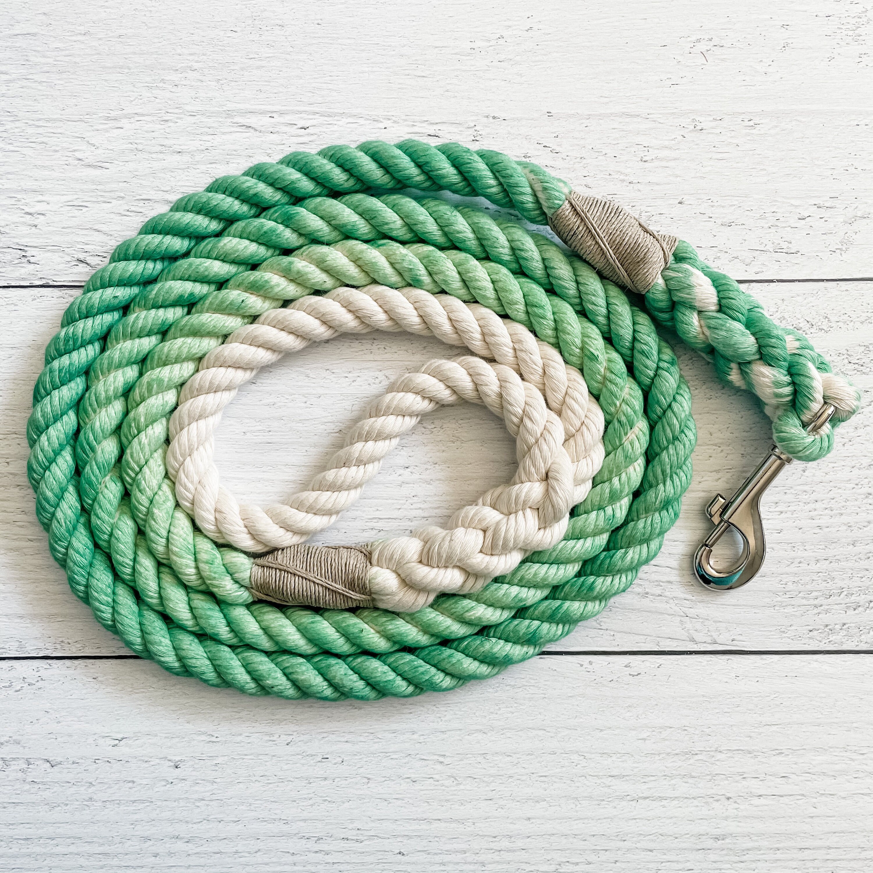 Emerald Cotton Rope Dog Leash // Ombre Rope Leash // Cotton | Etsy