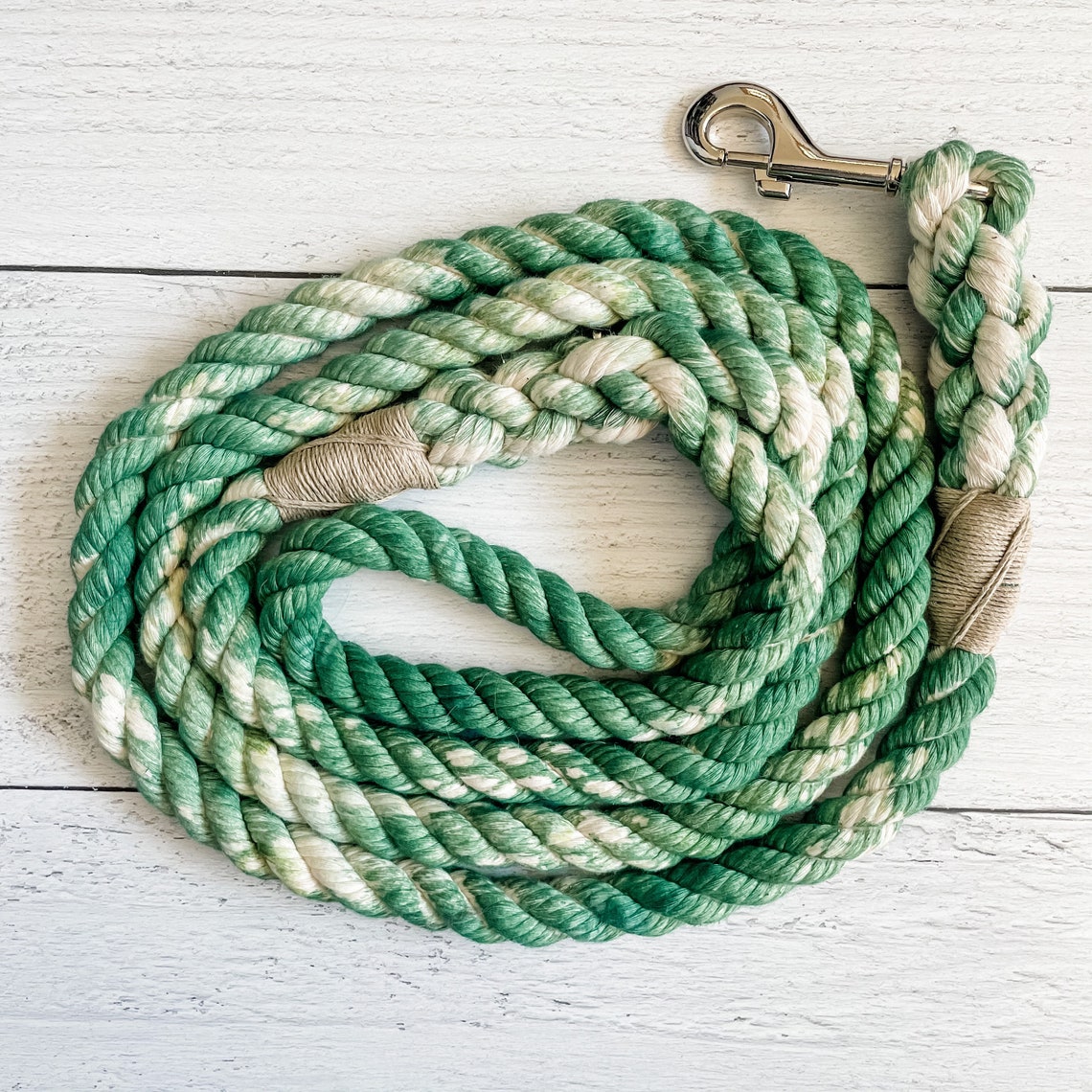 Forest Green Cotton Rope Dog Leash // Ombre Rope Leash // | Etsy