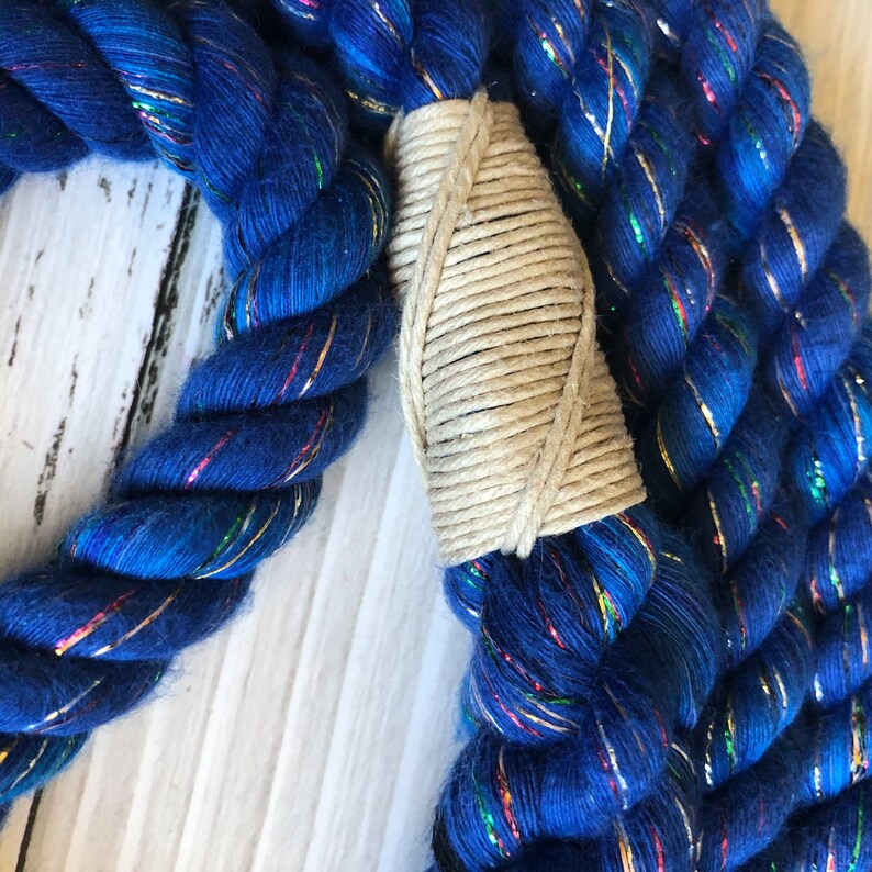 Blue Glitter Cotton Rope Dog Leash // Upcycled Rope Leash // - Etsy