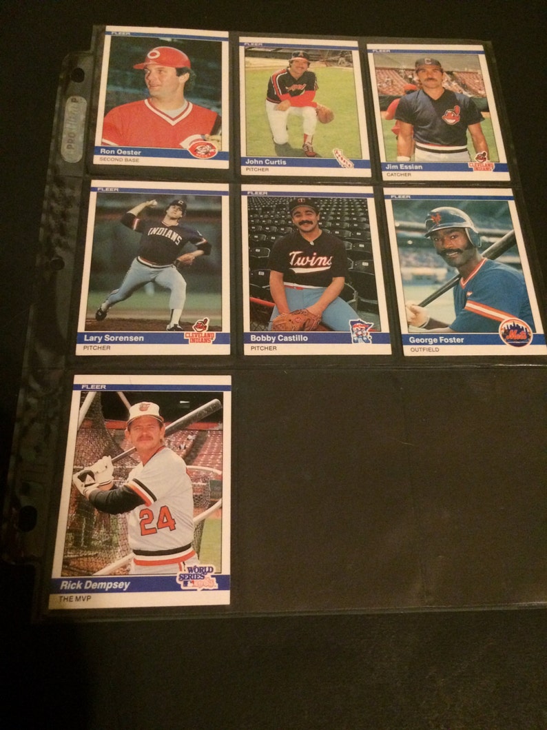 Vintage 1984 Fleer Collectible Baseball Card Set of 16 Cards - Etsy