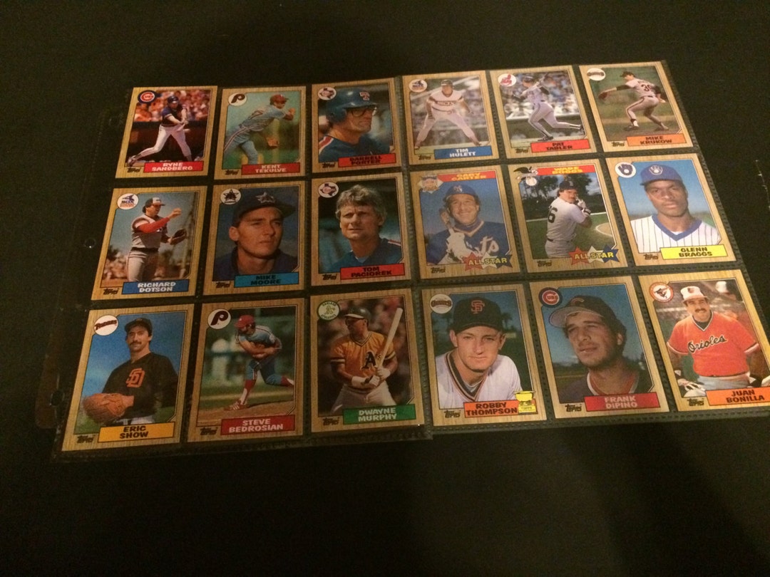 1987 Topps Chewing Gum Inc. Baseball Trading Cards Set Of 75 Cards - Etsy