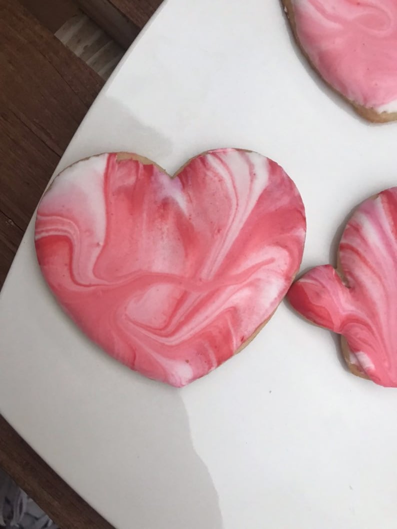 Marbled Valentine Heart Cookies - Etsy