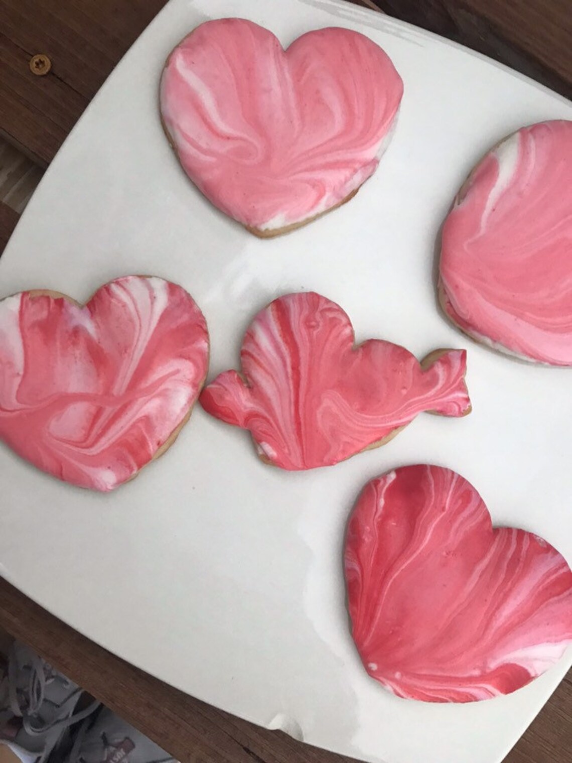 Marbled Valentine Heart Cookies | Etsy