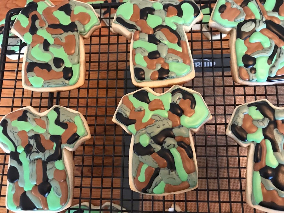 Camouflage Cookies - Etsy