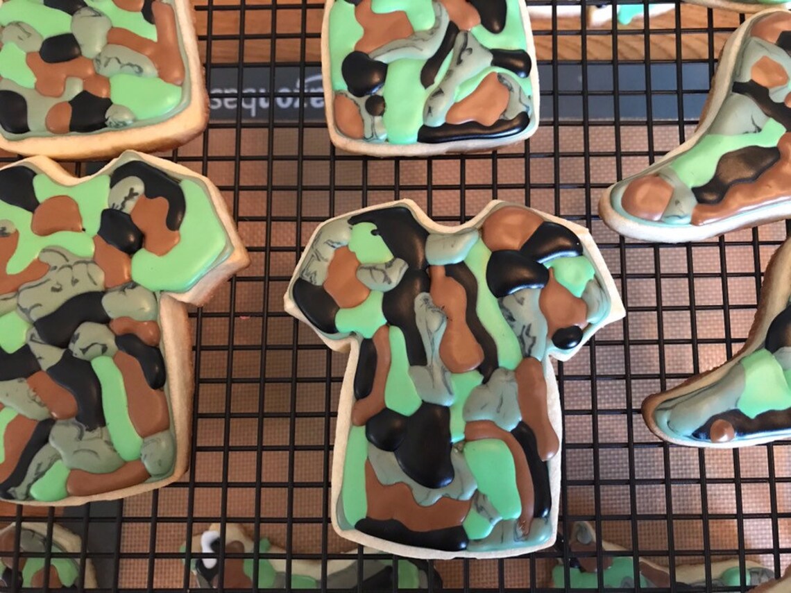 Camouflage Cookies - Etsy