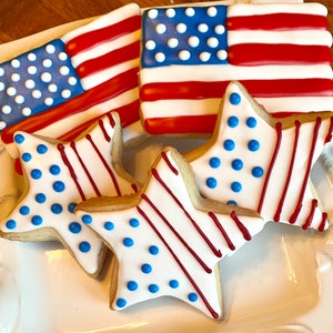 American Flag and Star Cookies - Etsy