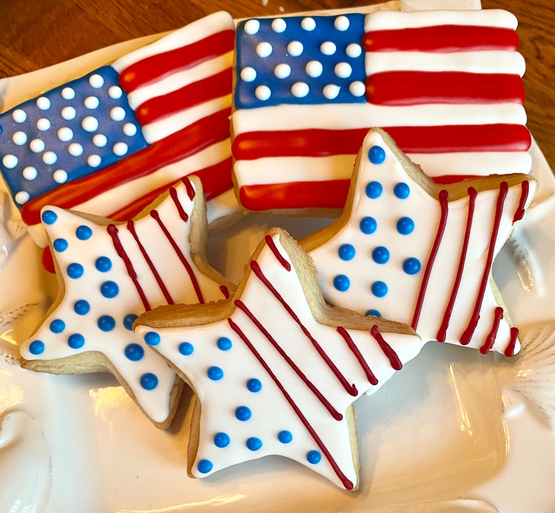 American Flag and Star Cookies - Etsy