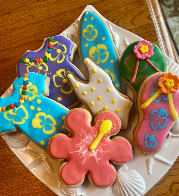 Summertime Theme Cookies. Beach Balls Palm Trees Swimsuit - Etsy
