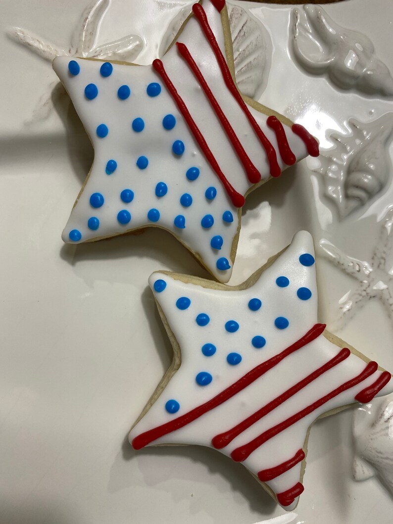 American Flag and Star Cookies - Etsy