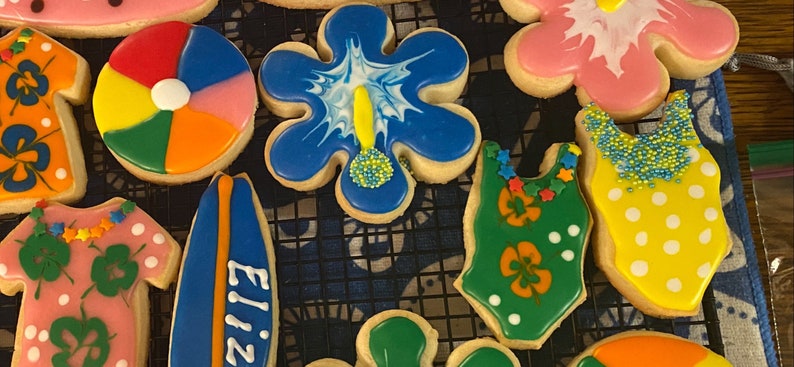 Summertime Theme Cookies. Beach Balls Palm Trees Swimsuit | Etsy