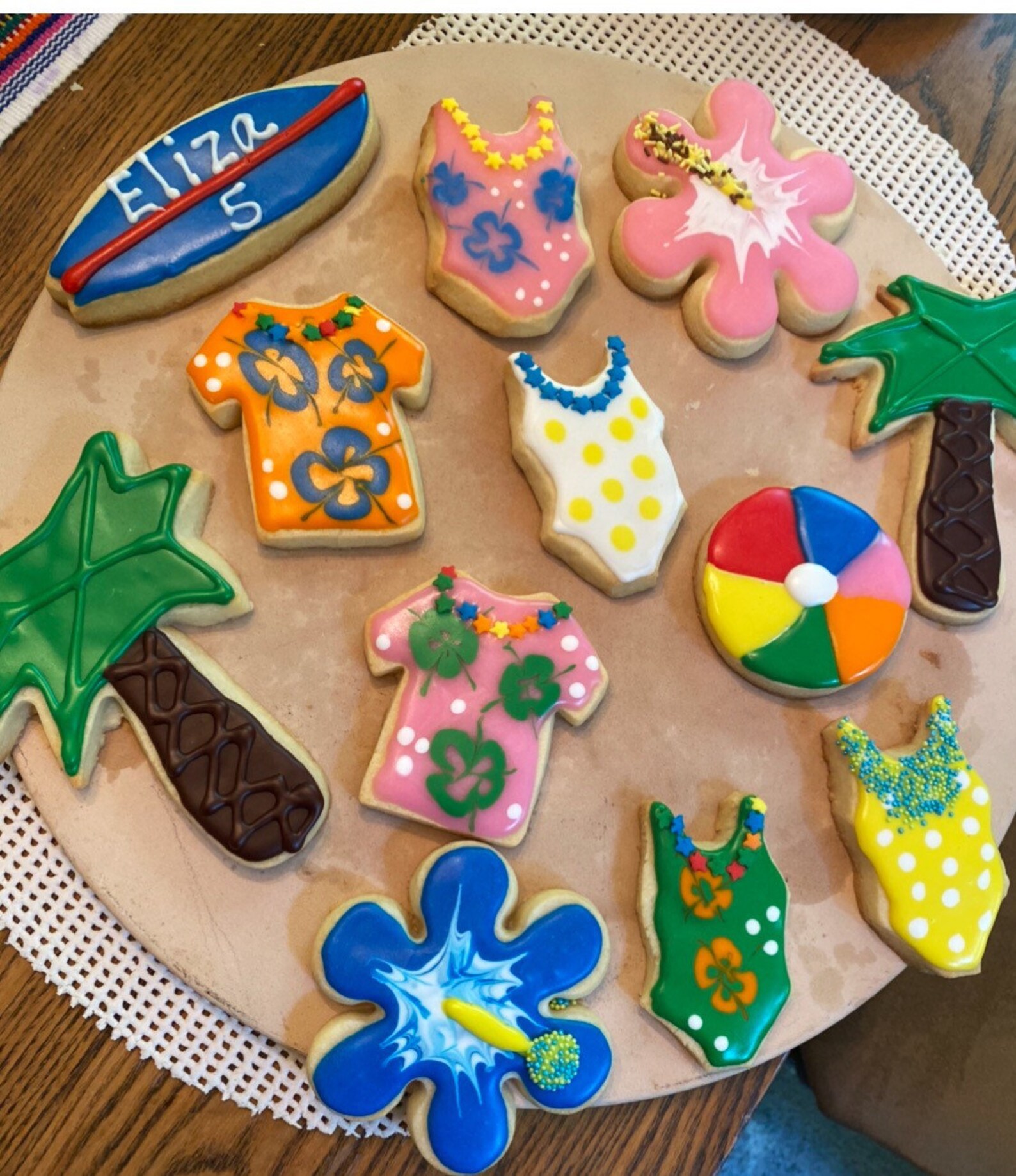 Summertime theme cookies. Beach balls palm trees swimsuit | Etsy