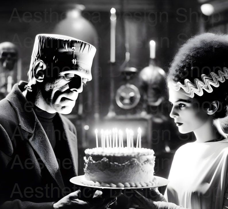 Frankenstein Birthday, Digital Card, Monster Birthday, Frankenstein ...