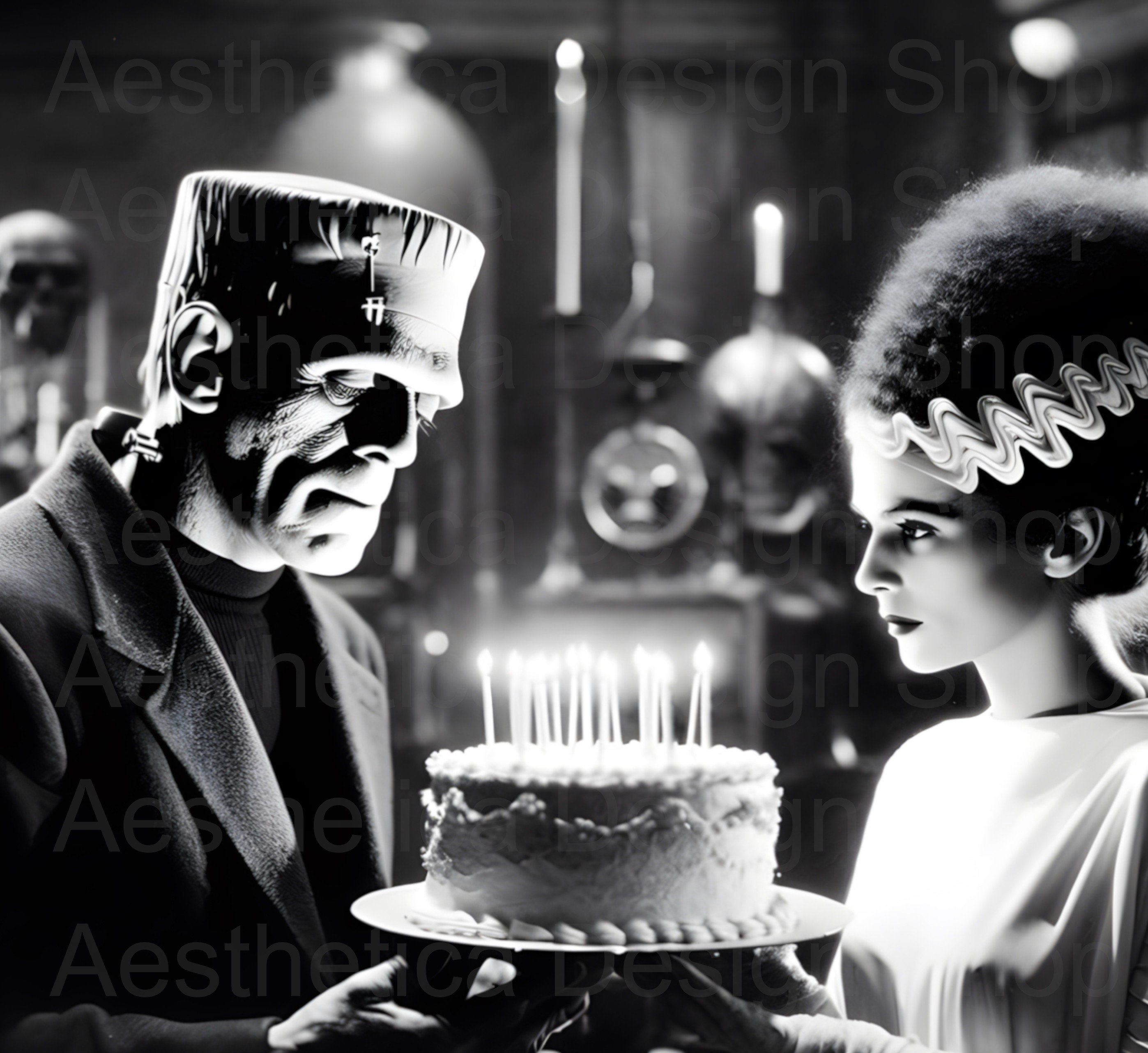 Frankenstein Birthday Card: Funny Horror Anniversary Card (digital ...