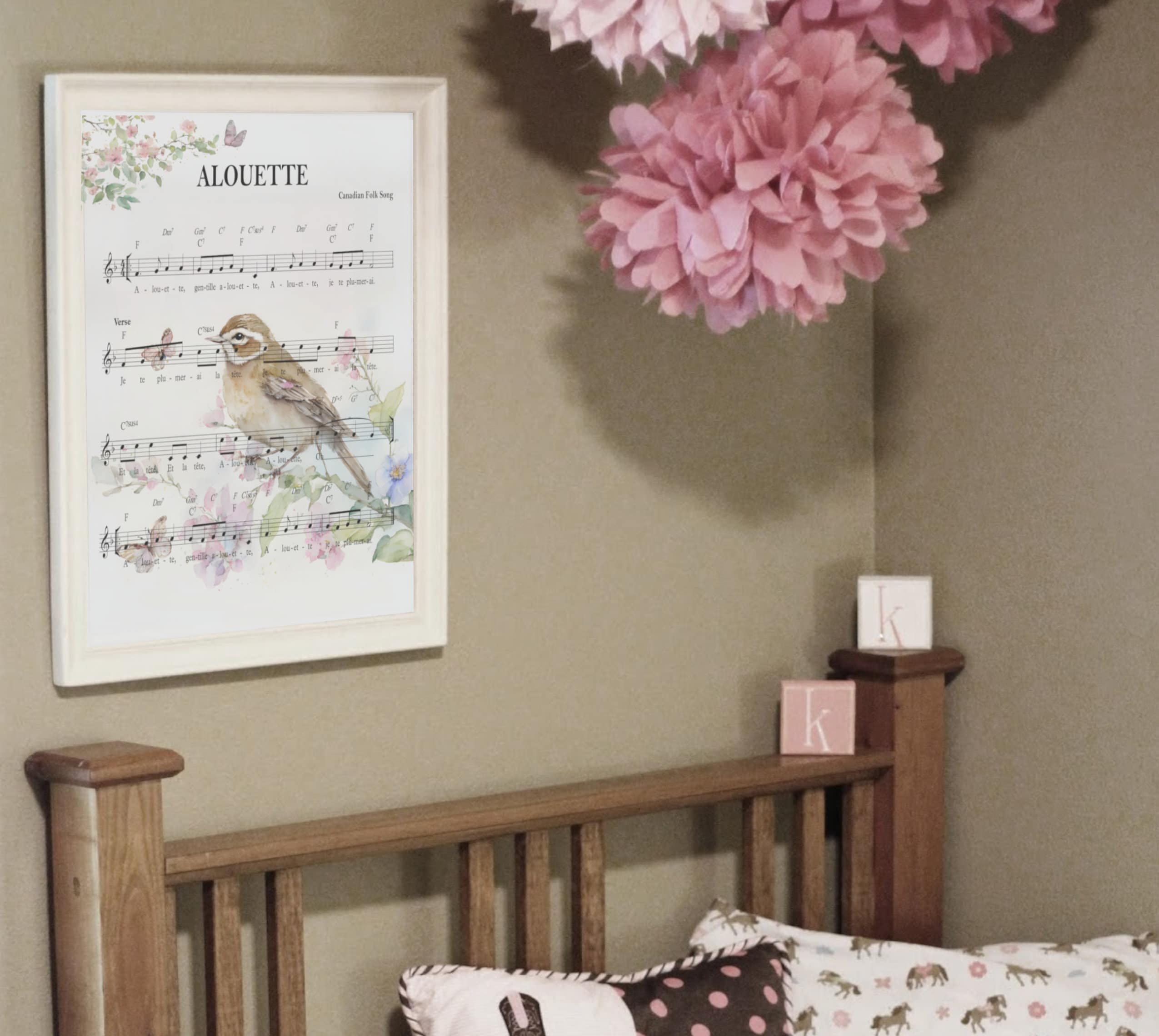 Alouette Song, Folk Song, Children's Song, Sheet Music Art, Bird Song ...