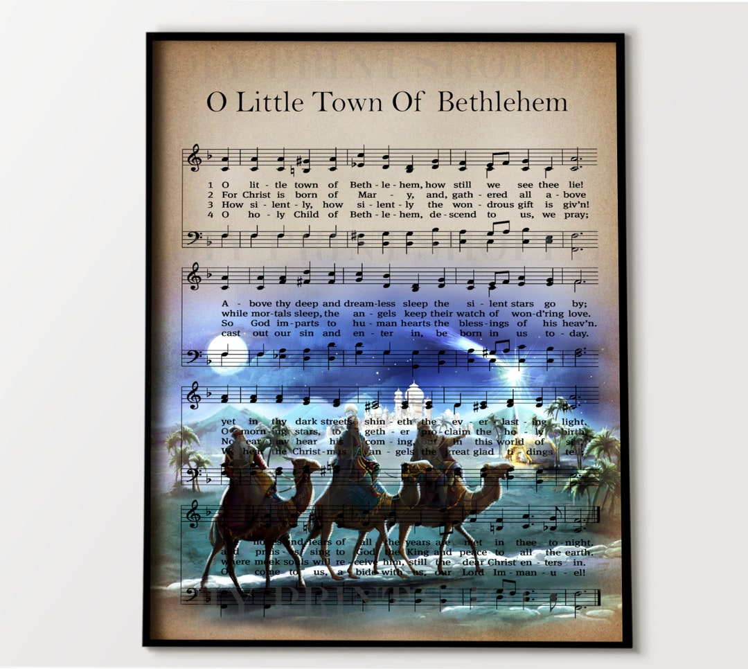 O Little Town of Bethlehem Sheet Music Art Print (digital Download) - Etsy