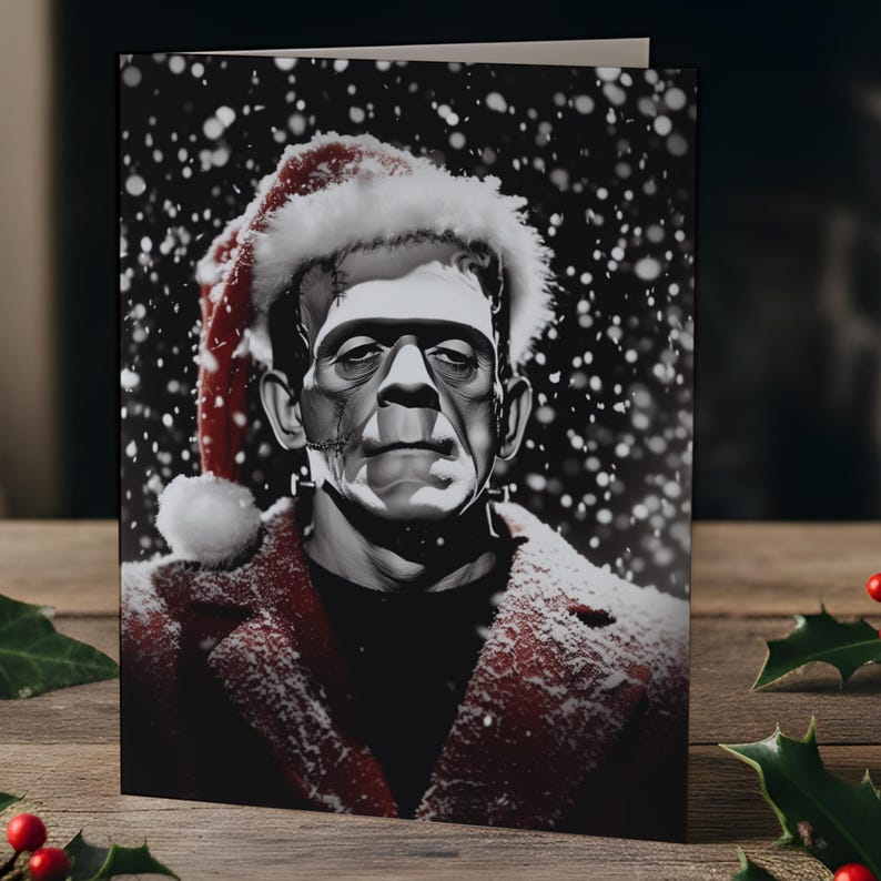Frankenstein Christmas Card: Classic Horror Movie Digital Download - Etsy