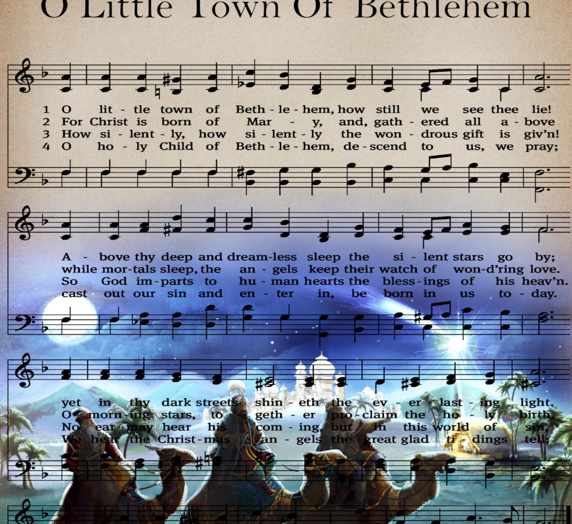 O Little Town of Bethlehem, Christmas Poster, Christmas Wall Art ...