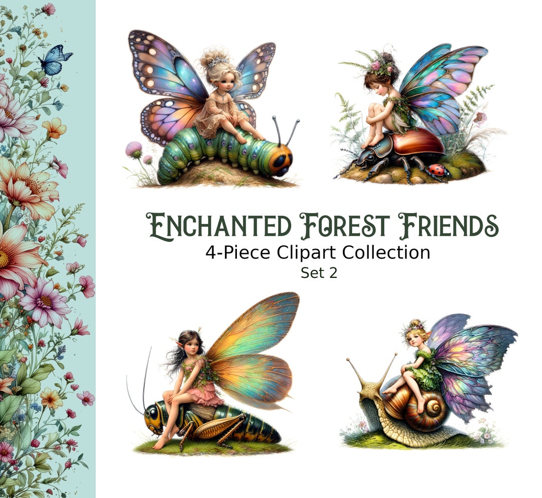 Enchanted Fairy Clipart, Fantasy Clipart, Junk Journal Ephemera ...