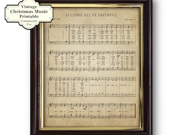 O Come All Ye Faithful Printable Vintage Christmas Hymn Carol - Etsy