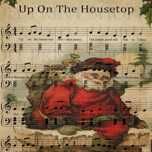 Up on the Housetop, Christmas Carol, Holiday Song, Illustrated Song ...