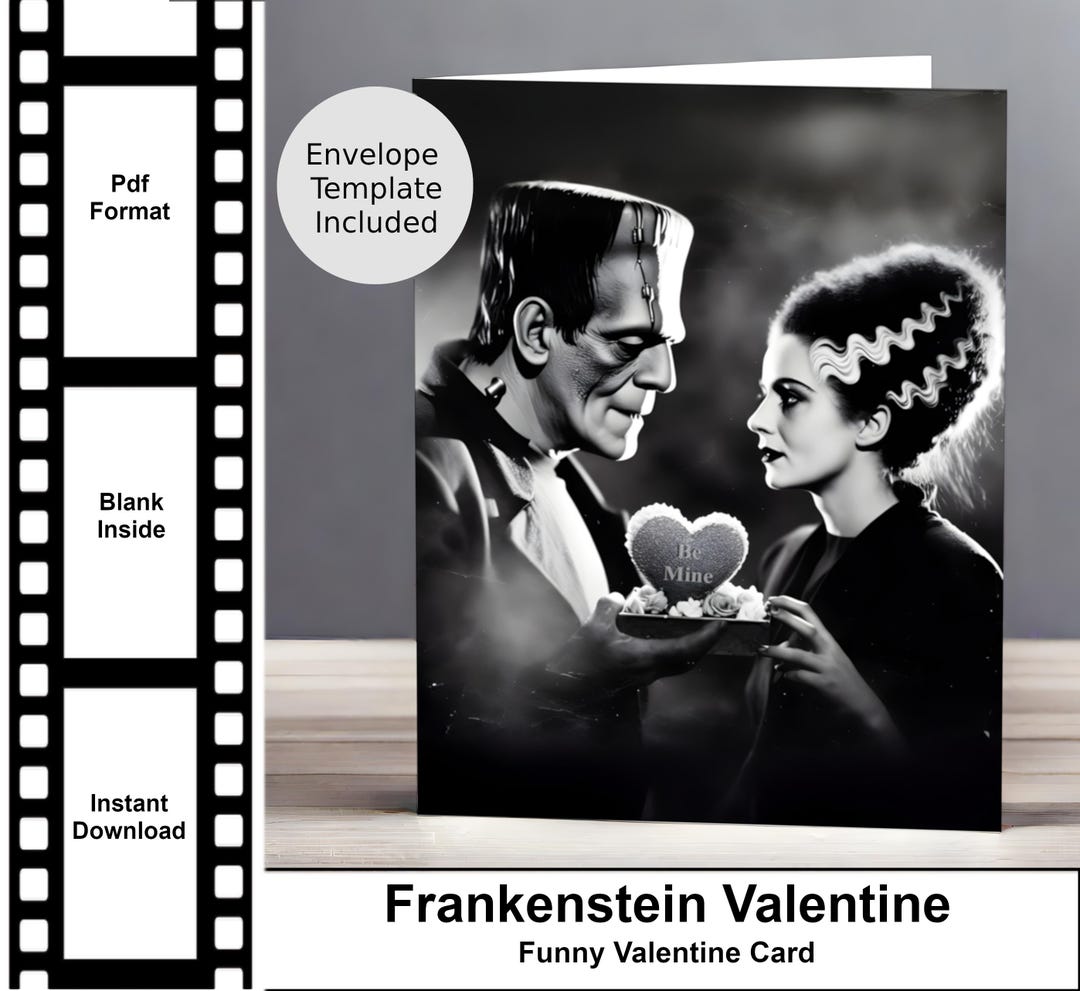 Frankenstein Valentine Card: Horror Movie Romance (digital Download) - Etsy