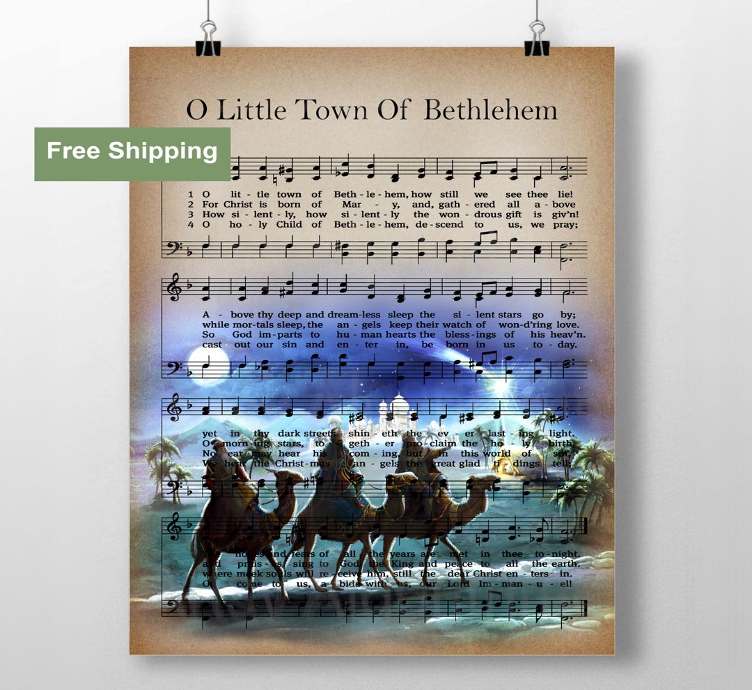 O Little Town of Bethlehem Sheet Music Christmas Poster - Etsy