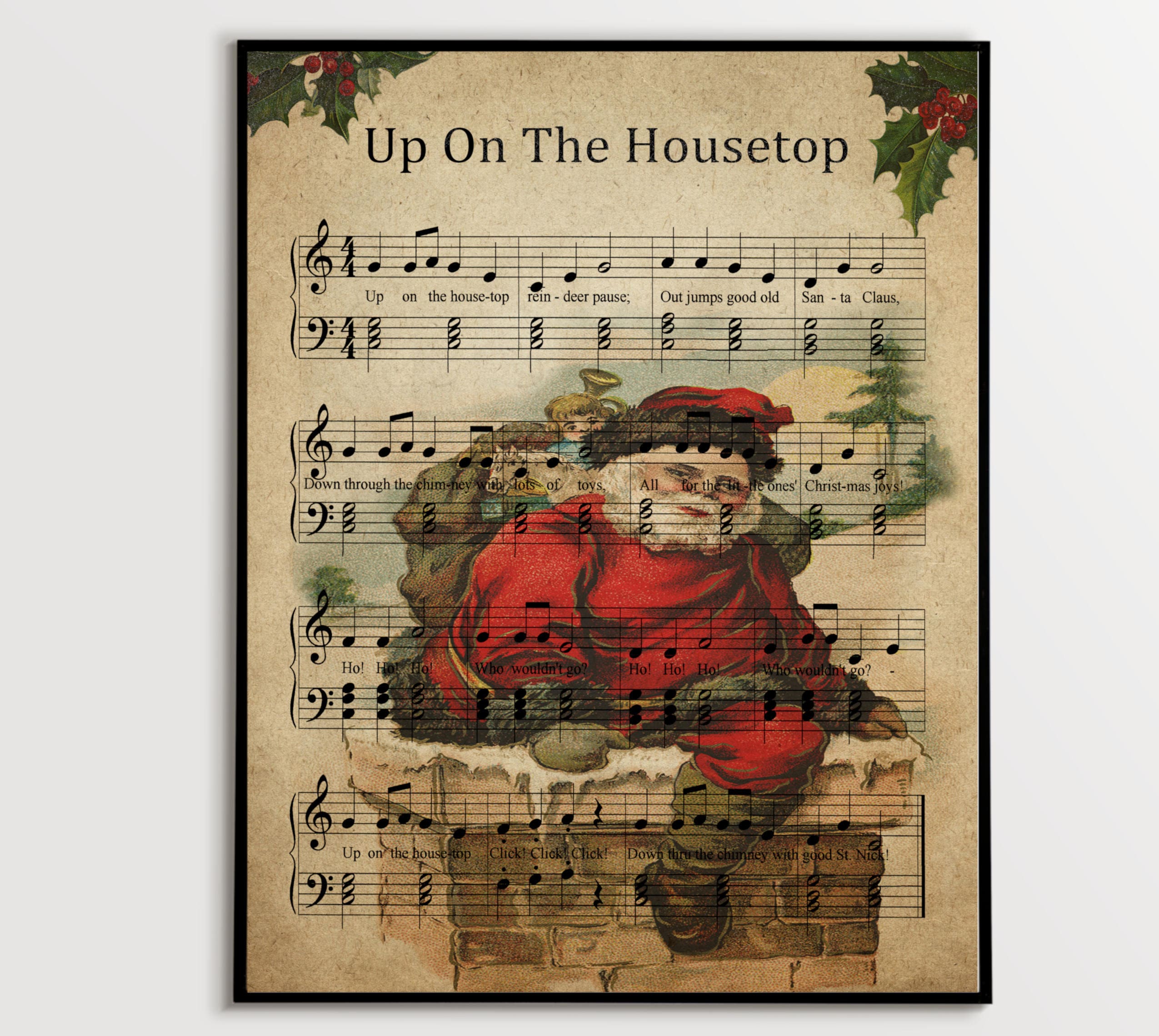 Up on the Housetop, Christmas Carol, Holiday Song, Illustrated Song ...