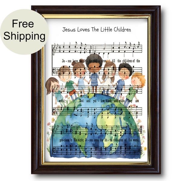 Jesus Loves the Children Poster - Etsy