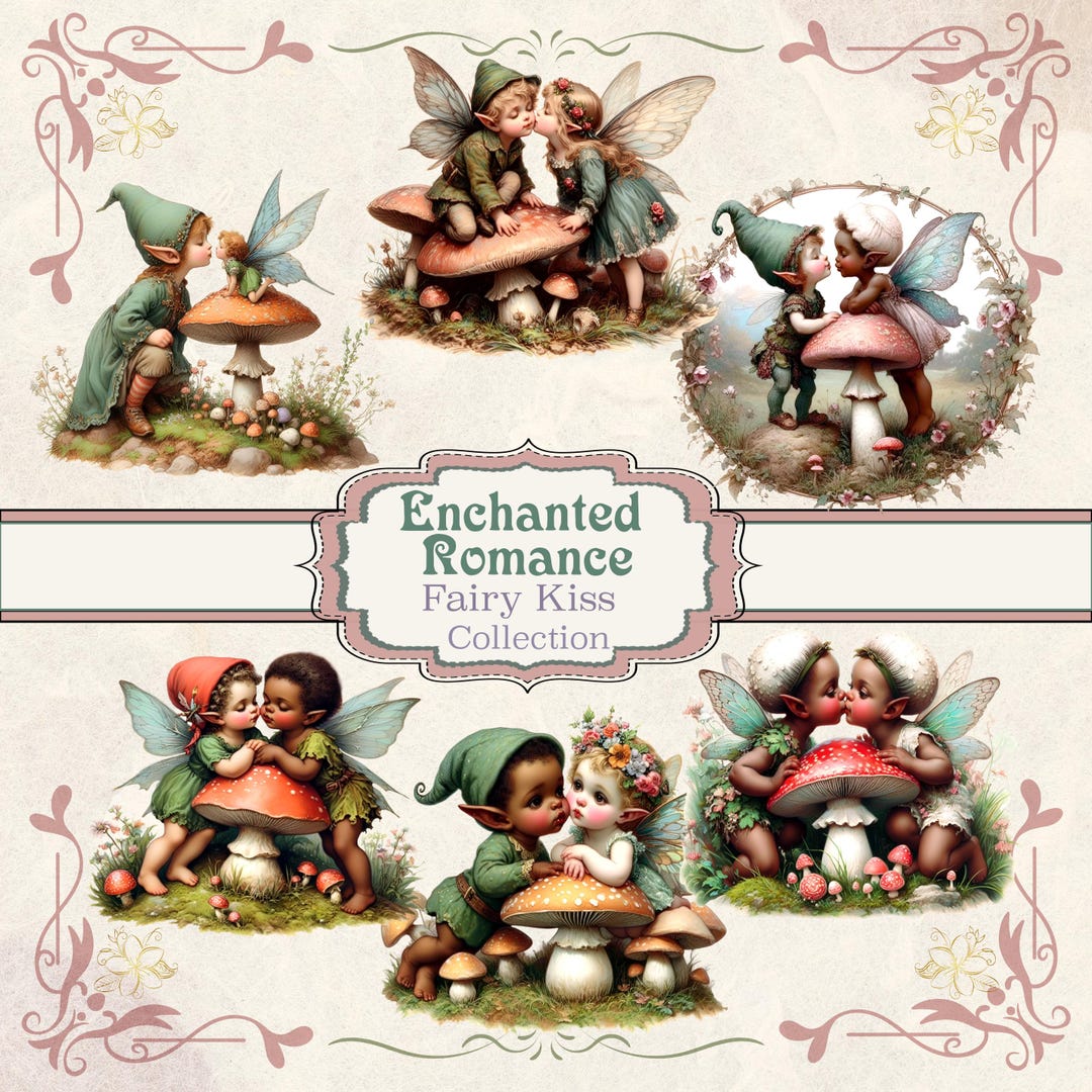 Kissing Fairies Png Illustrations, Love Fairy Clipart, Vintage ...