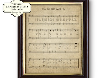 Joy to the World Printable Vintage Christmas Hymn Carol Sheet Music - Etsy
