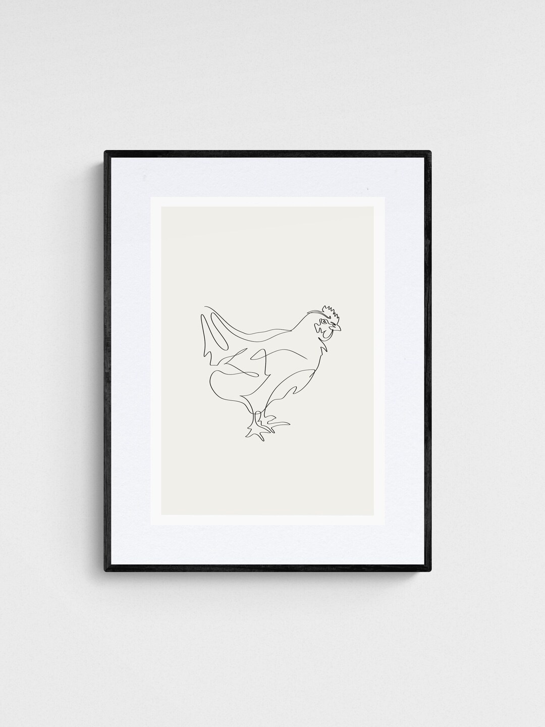 Hen Single Line Illustration - Art Print/poster - Etsy