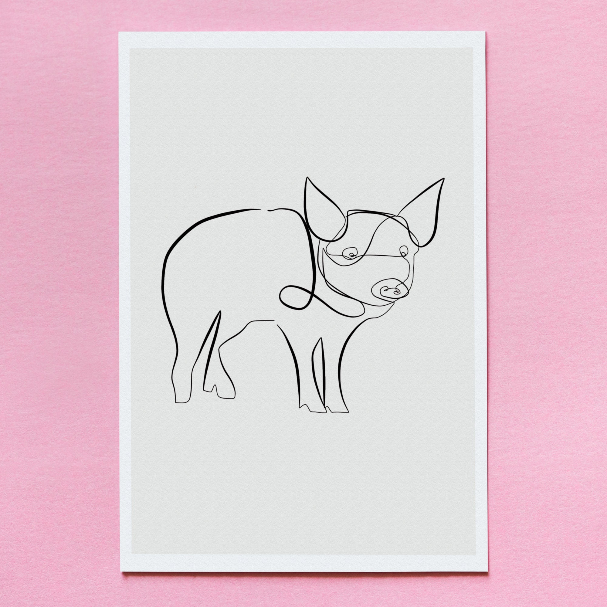 Single Line Pig Illustration Art Print/poster A3/A4 - Etsy