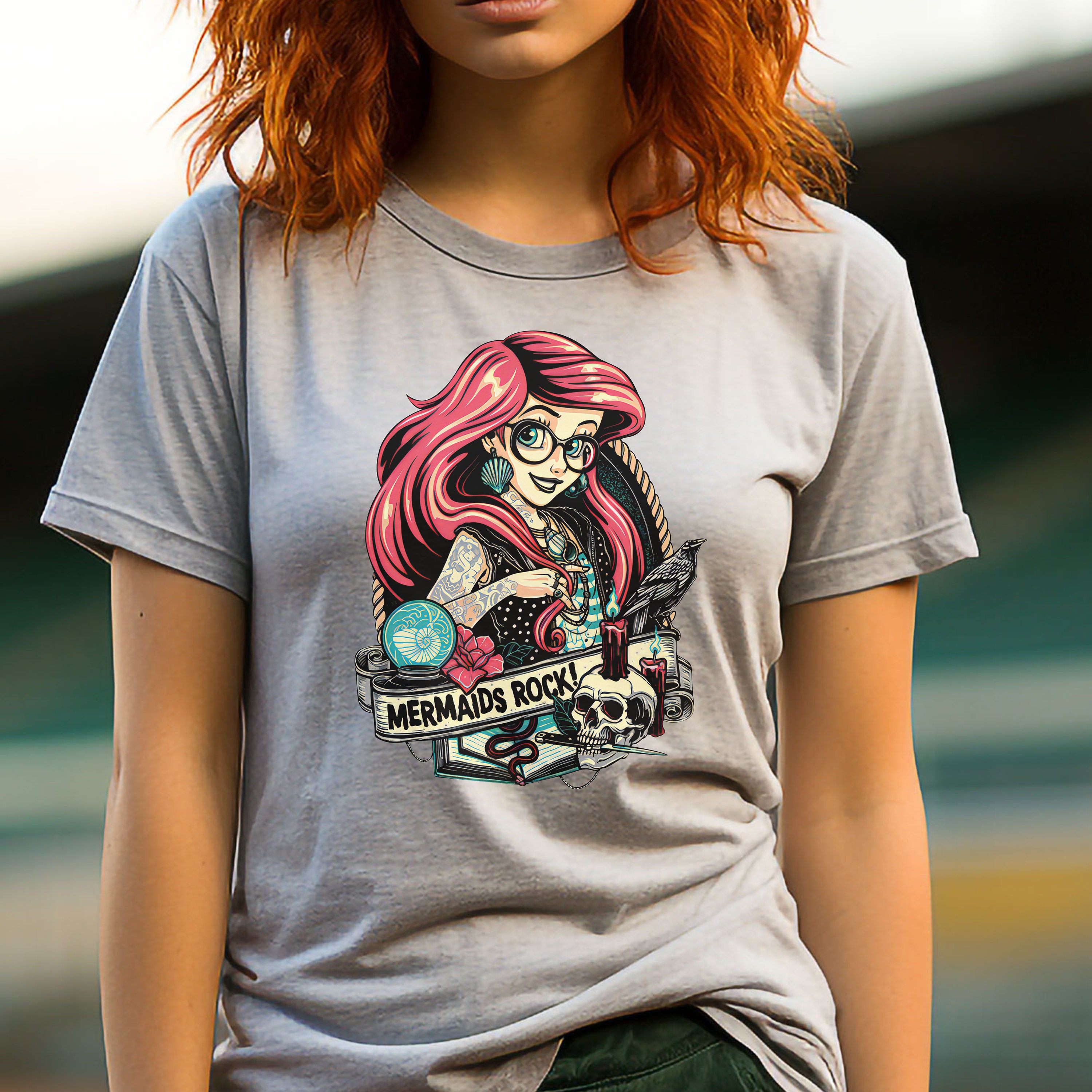 Mermaids Rock T-shirt Punk Rock Goth Mermaid Tee Tattoo Mermaid Tee ...