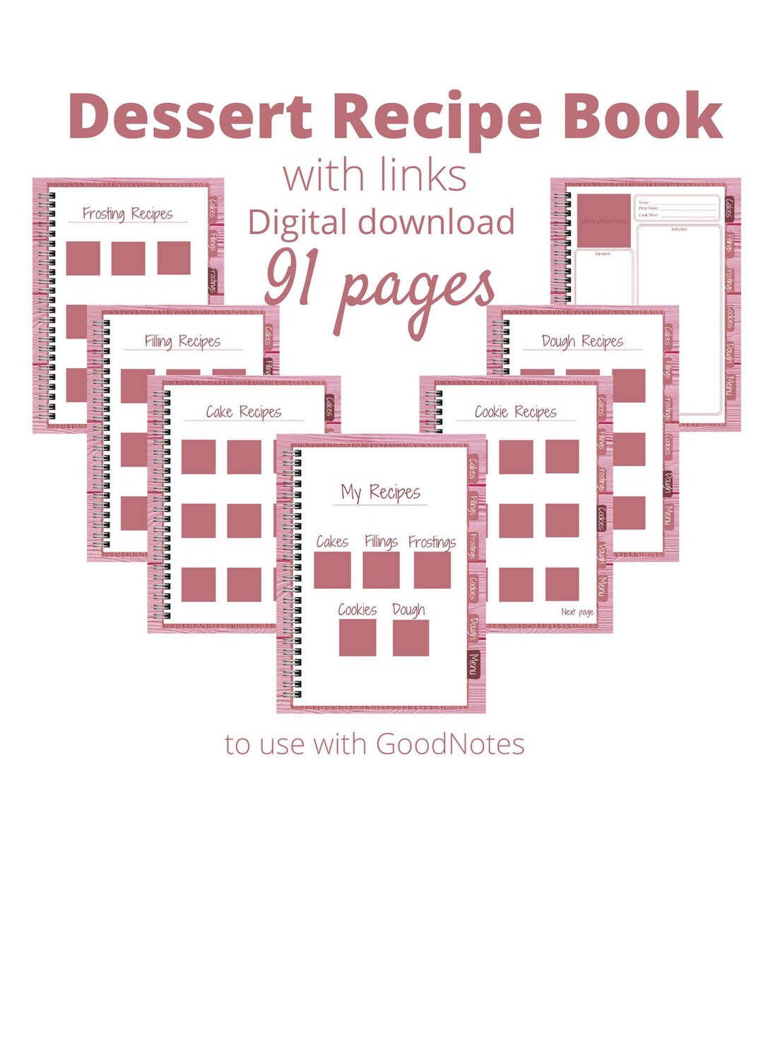 Digital Dessert Recipe Book for Goodnotes. Great for Bakers! - Etsy