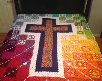 Crochet Cross Afghan Pattern - Etsy