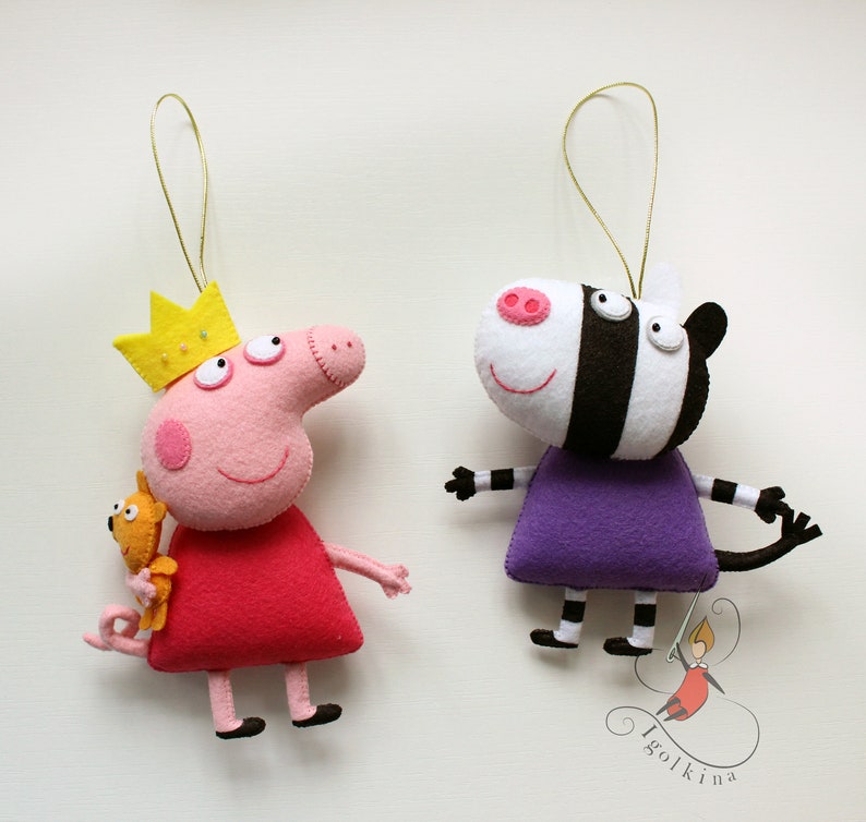 Peppa Pig. Felt Peppa Pig with Teddy Bear toy. Princess toy. | Etsy