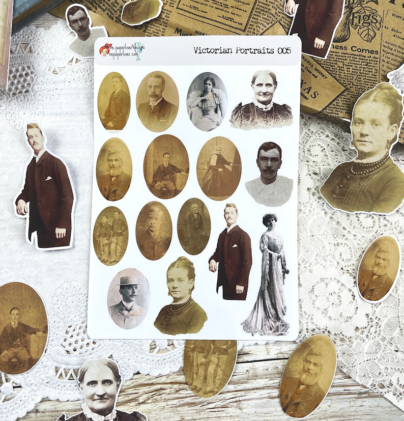Victorian Portraits Stickers Sheets Vintage Antique Themed for Junk ...