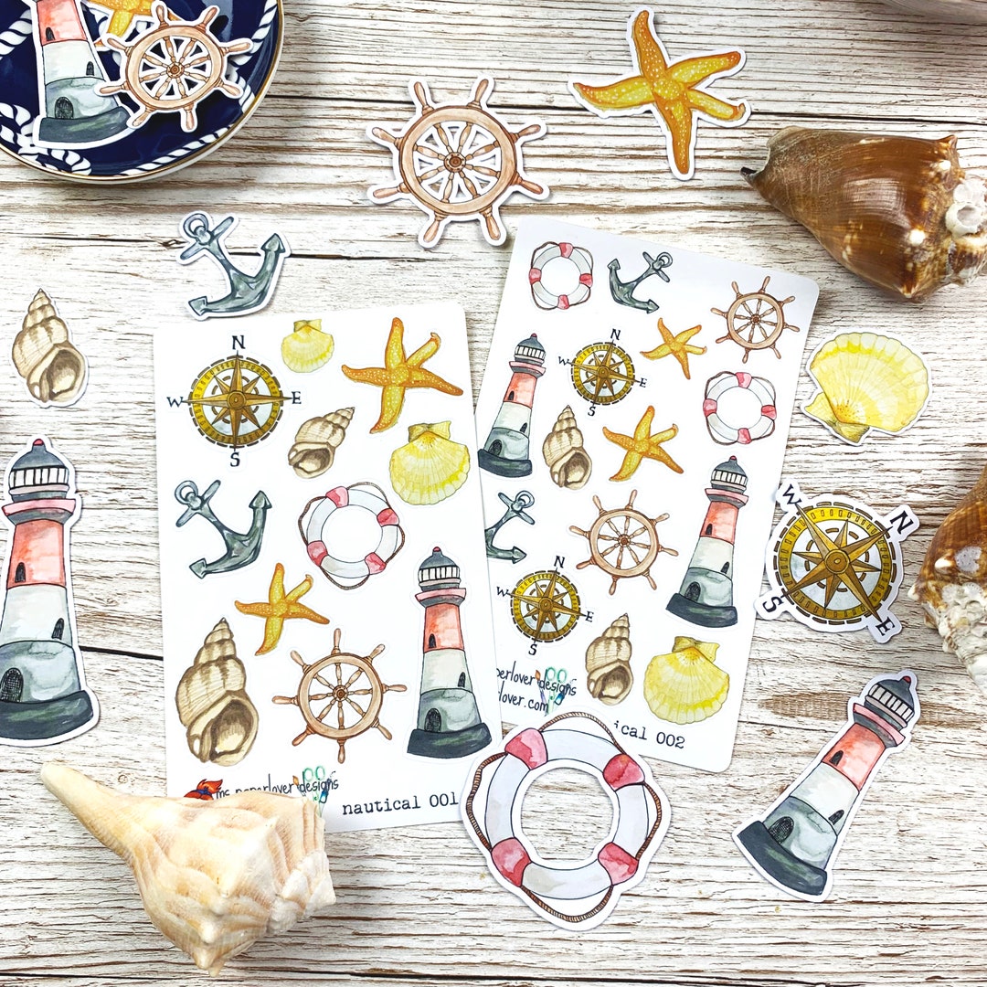 Nautical Stickers Sea Beach Theme Planner Journal Stickers - Etsy UK
