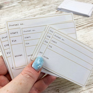 Journal Index Cards Library Style Cards and Stickers for Journals - Etsy