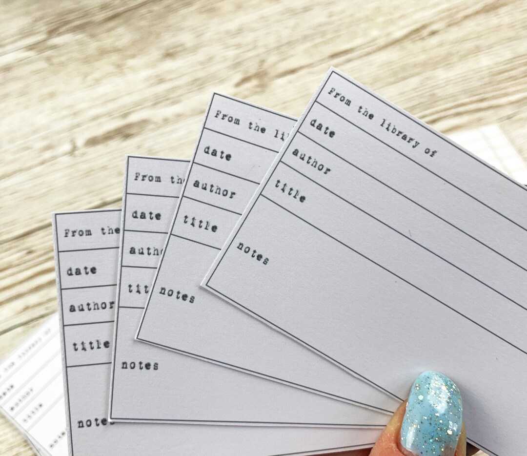 Library Style Journal Index Cards Cards and Stickers for - Etsy