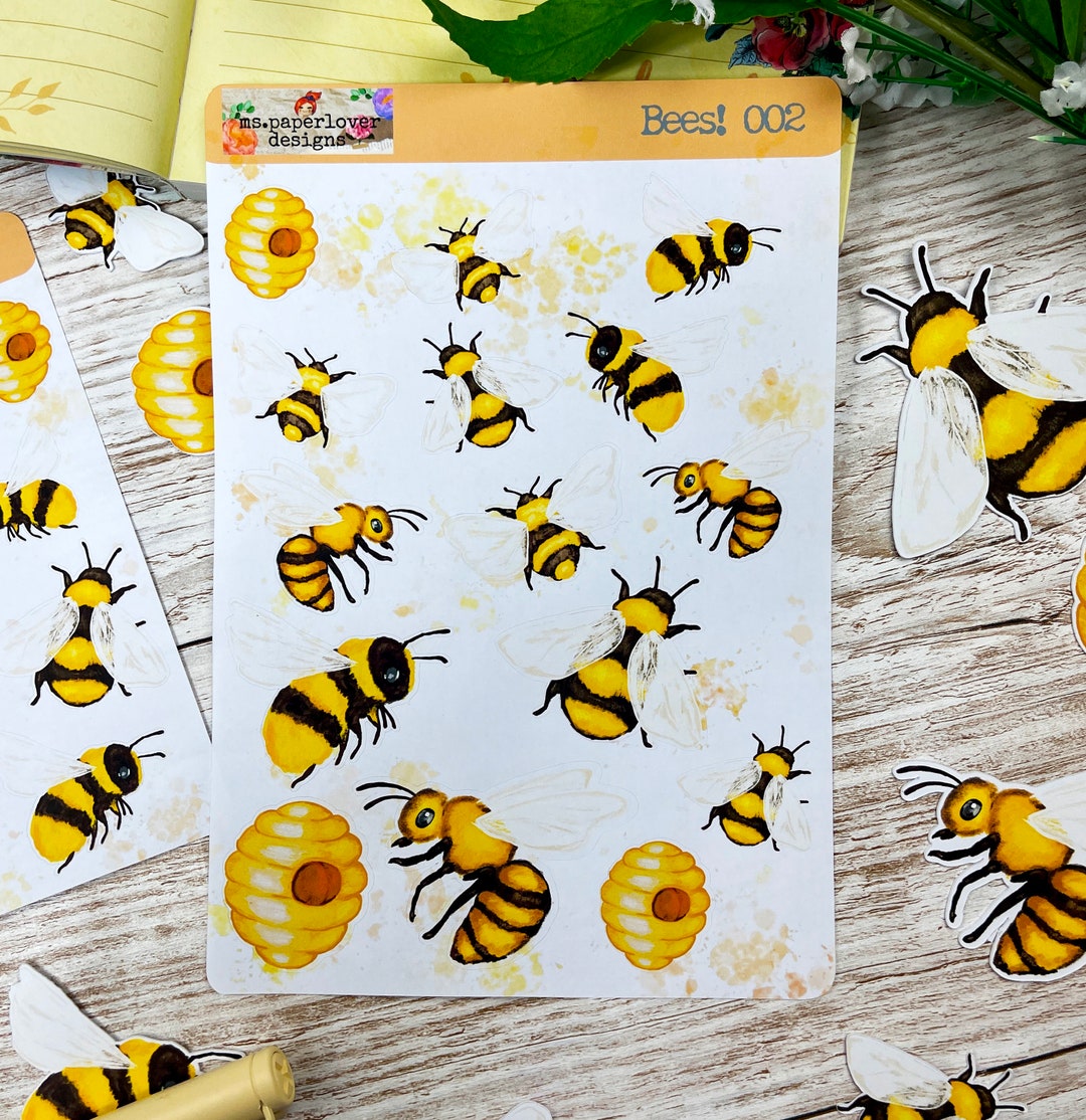 Bee Stickers Original Artwork Honey Bee Bumblebee Sticker Sheets for ...