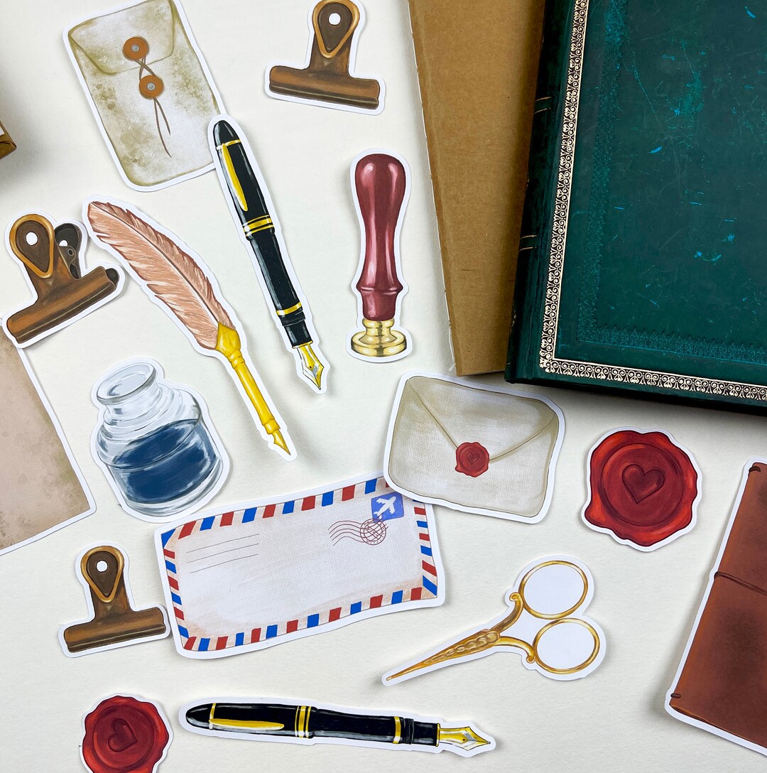 Vintage Stationery Die Cut Ephemera and Sticker Flakes , Vintage ...